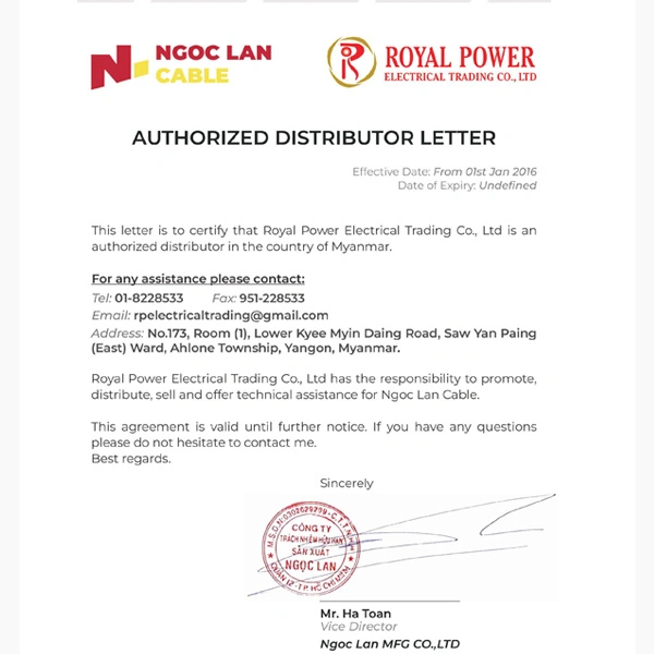 Nhà phân phối ủy quyền Royal Power - Myanmar